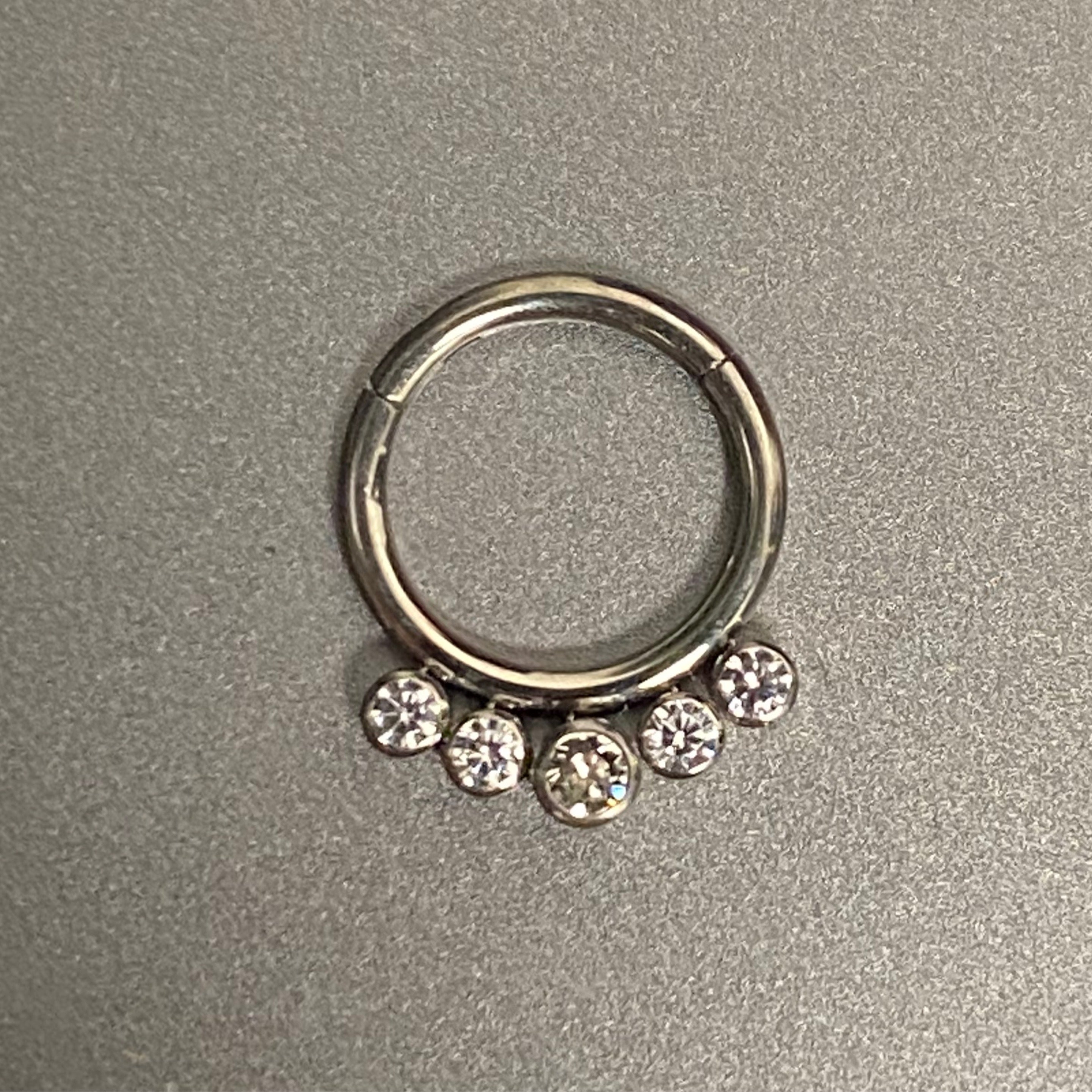 5 Gem Hinge Ring | Be-You-tiful Body Piercing & Fine Jewelry